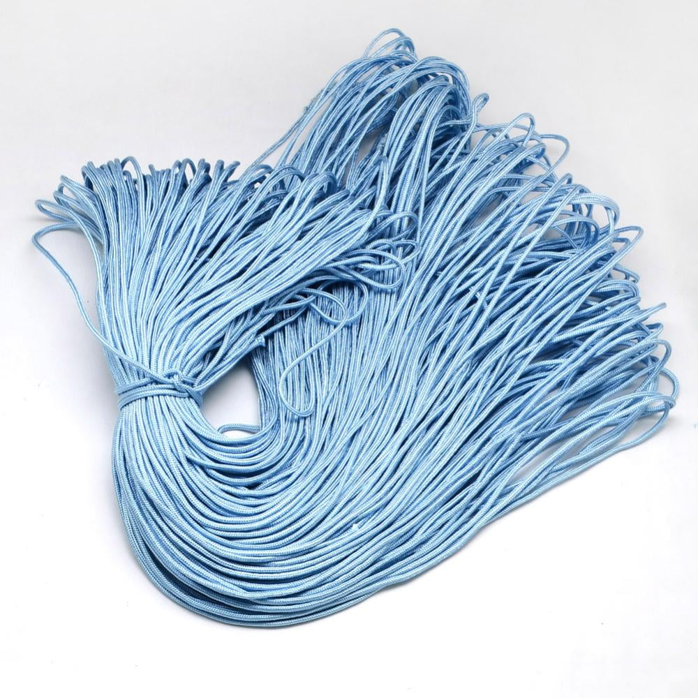 1 Bundle Polyester & Spandex Cord Ropes 16-Ply Light Blue 2mm about 109.36 yards(100m)/bundle ...