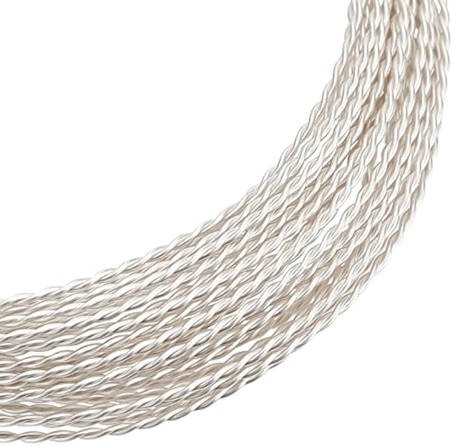 1 Bundle Tarnish Resistant Brass Craft Wire 15Ft Sliver Round Twist ...