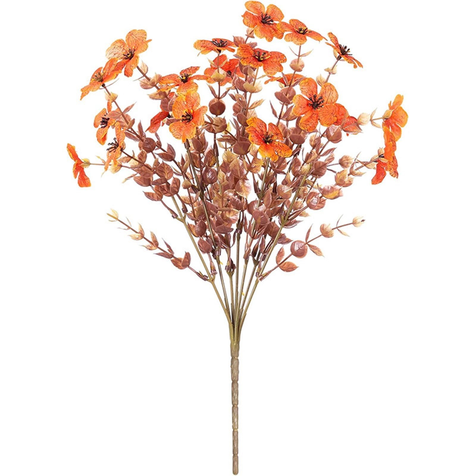 1 Bundles Artificial Fall Mums Outdoor UV Resistant, Fake Silk Plants ...