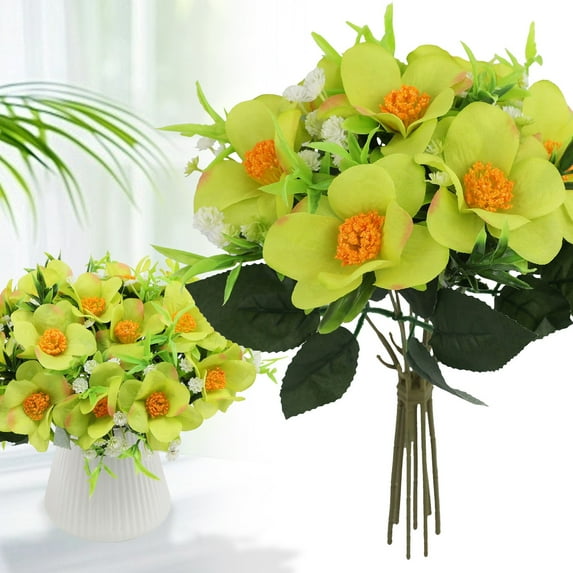 1 Bundles Artificial Flowers Cemetery Flower Plastic Memorial Bouquet ...