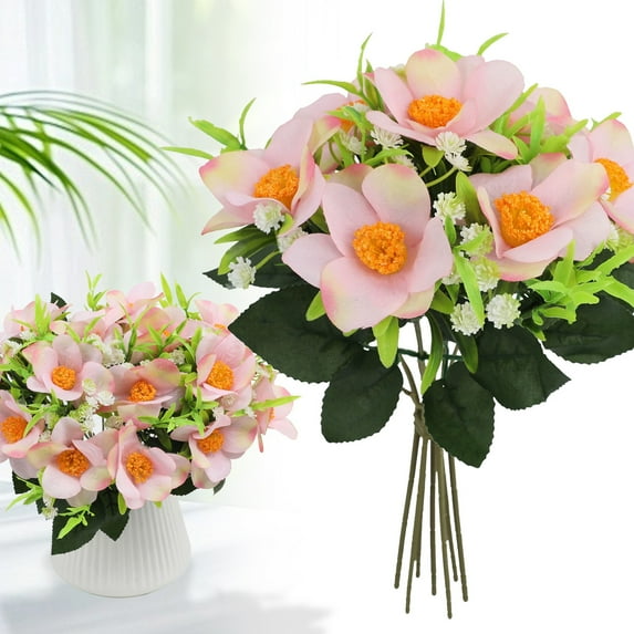 1 Bundles Artificial Flowers Cemetery Flower Plastic Memorial Bouquet ...