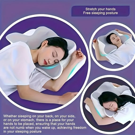 1 Butterfly-Shaped Memory Foam Pillow for 4 Scenarios - Ergonomic ...