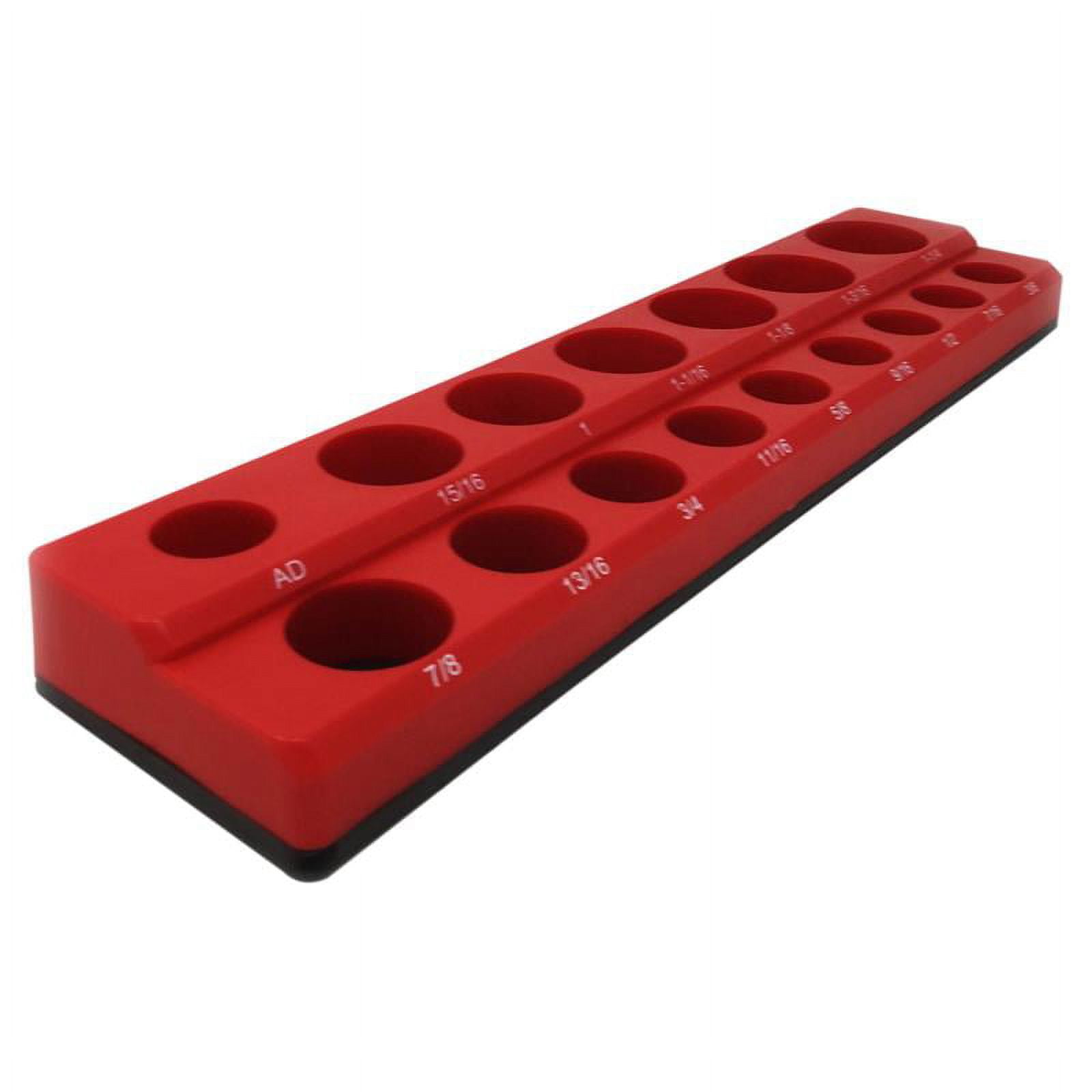 1 By 2" Drive Sae Standard Socket Holder Magnetic Tool Organizer Tray ...