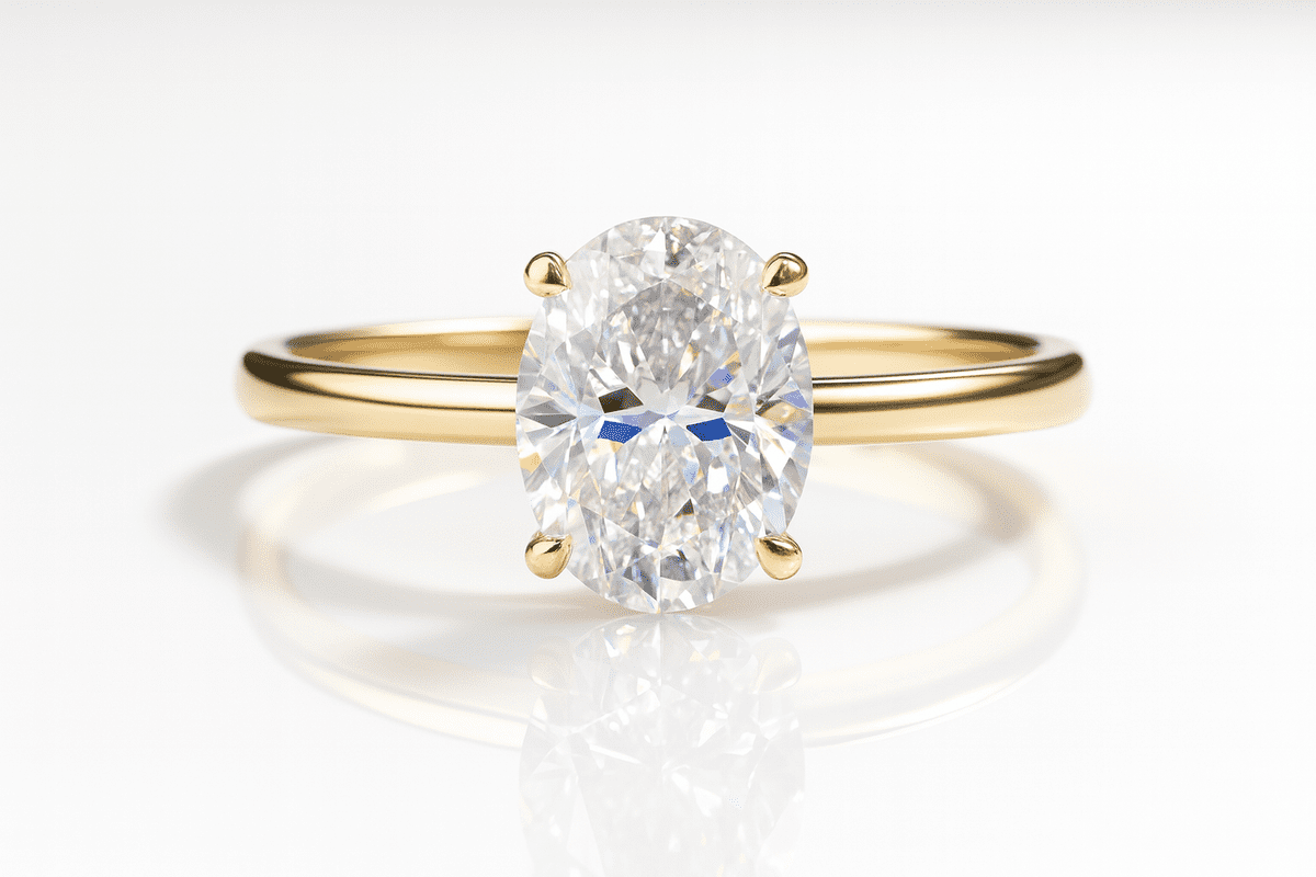 1 CT Oval Cut Moissanite Diamond Ring Anniversary Proposal Ring ...