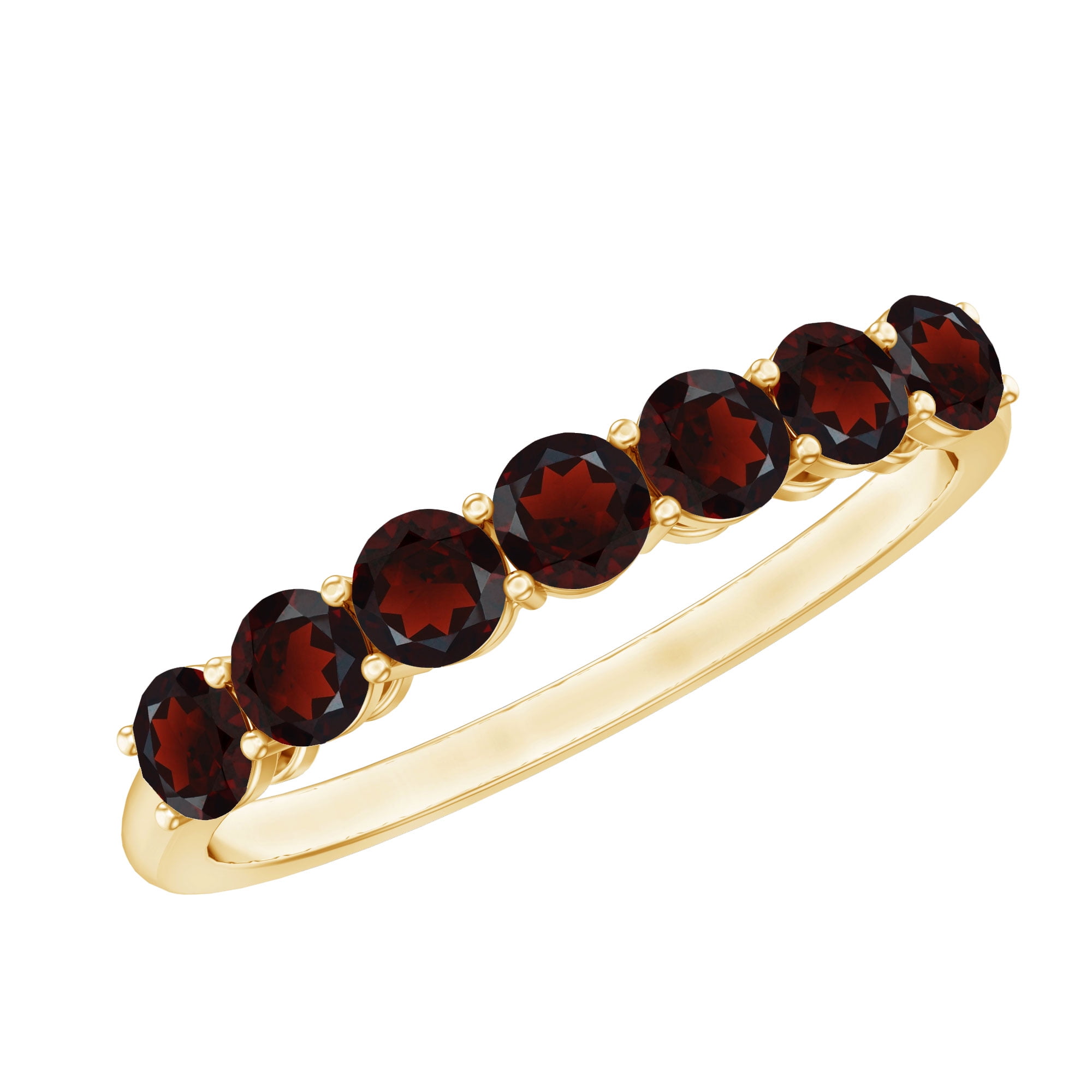 Rosec Jewels 1 CT Red Garnet Seven Stone Ring for Women in Gold ...