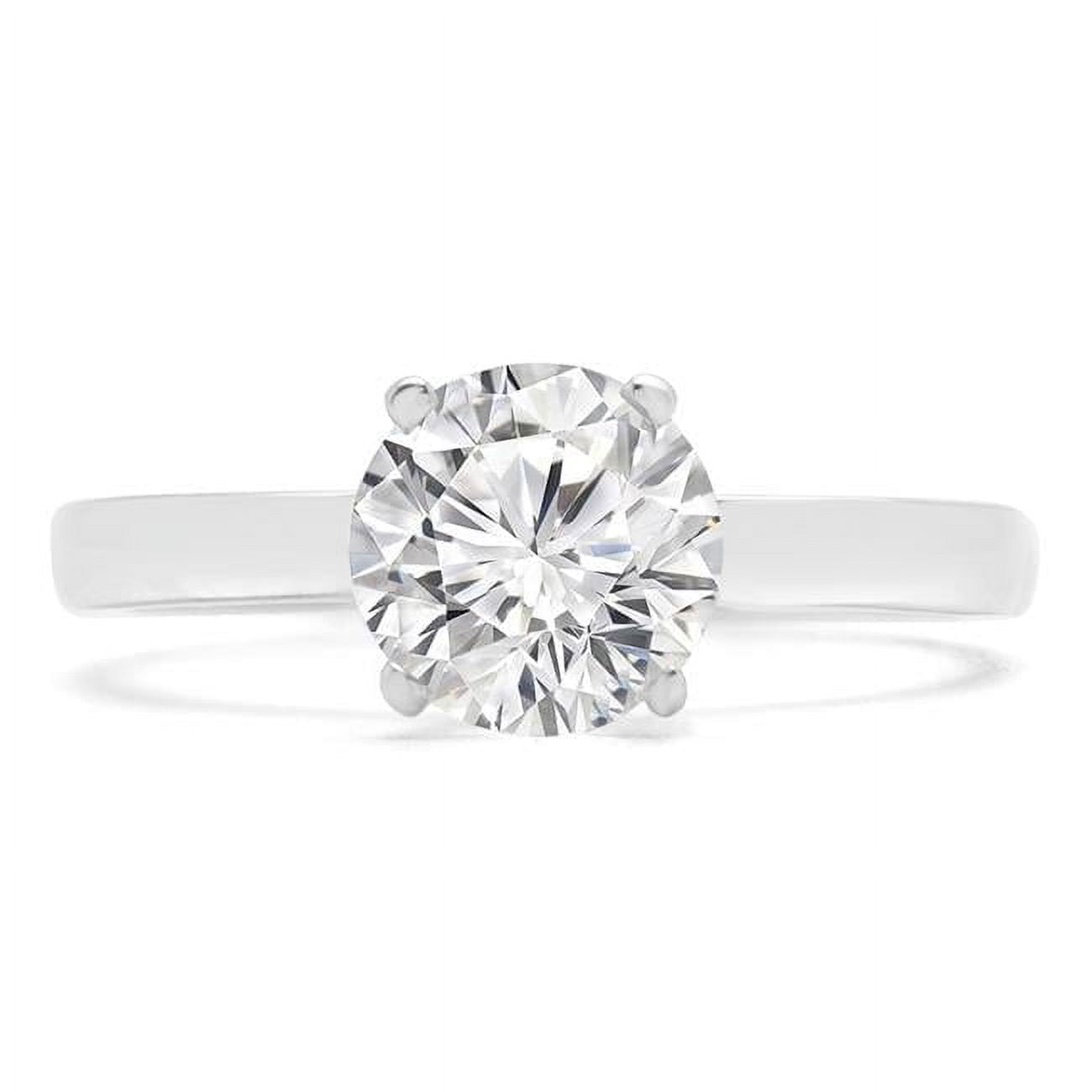 1 CT Round Diamond Solitaire Engagement Ring in 14K White Gold - Size 8 ...