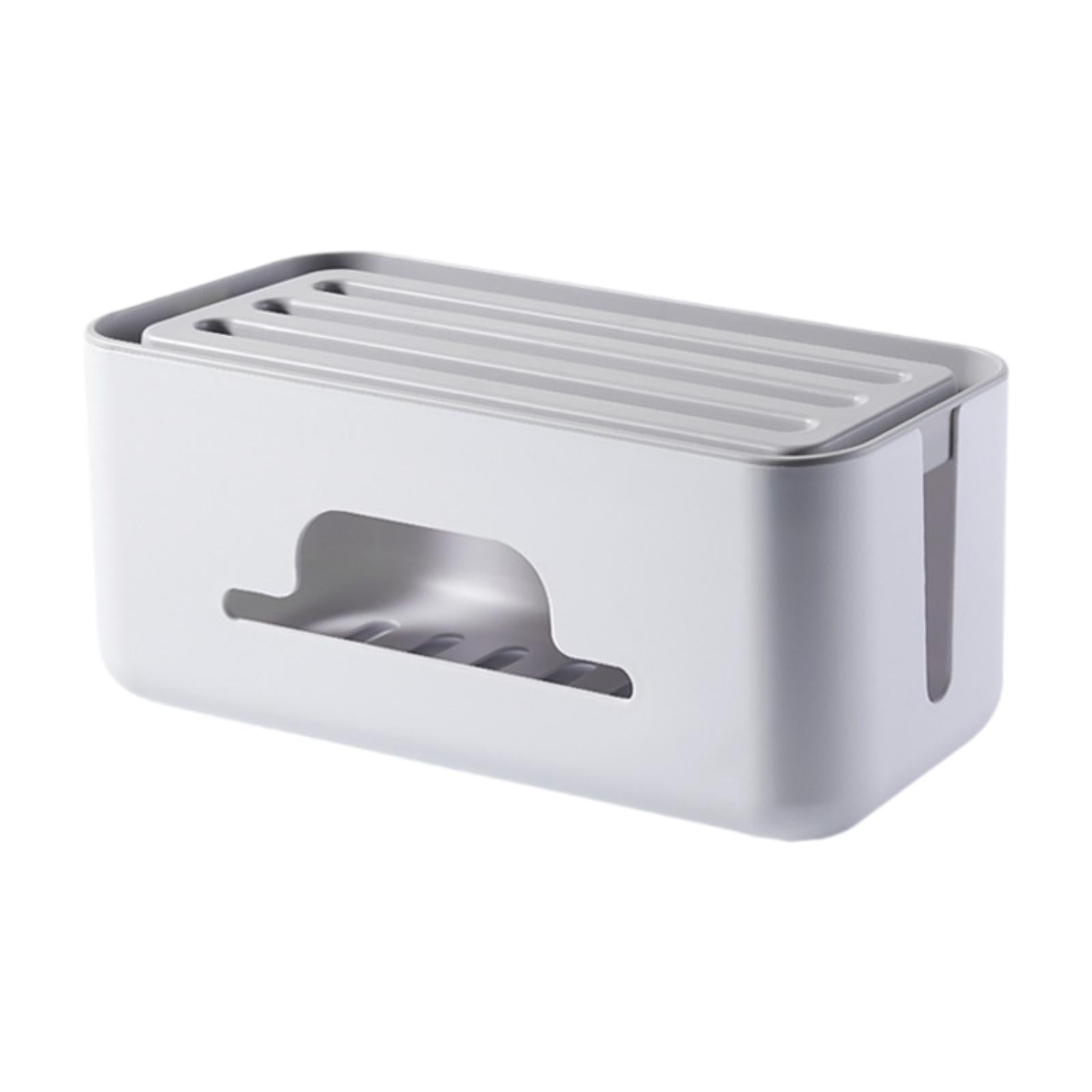 1 Cables Management Box Cord Hider Box Power Strip Cover White Sleek ...