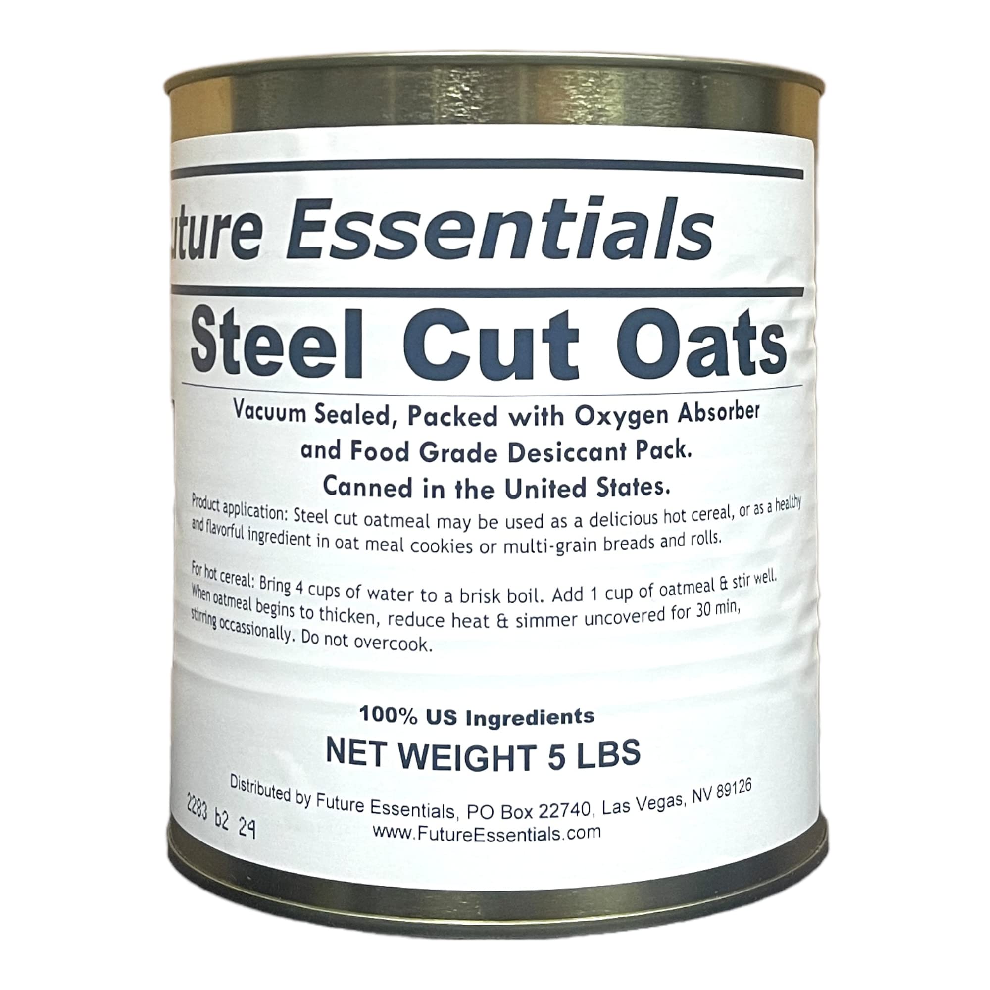 1 Can of Future KEF16 Essentials Canned Steel-Cut Oats #10 Can ...