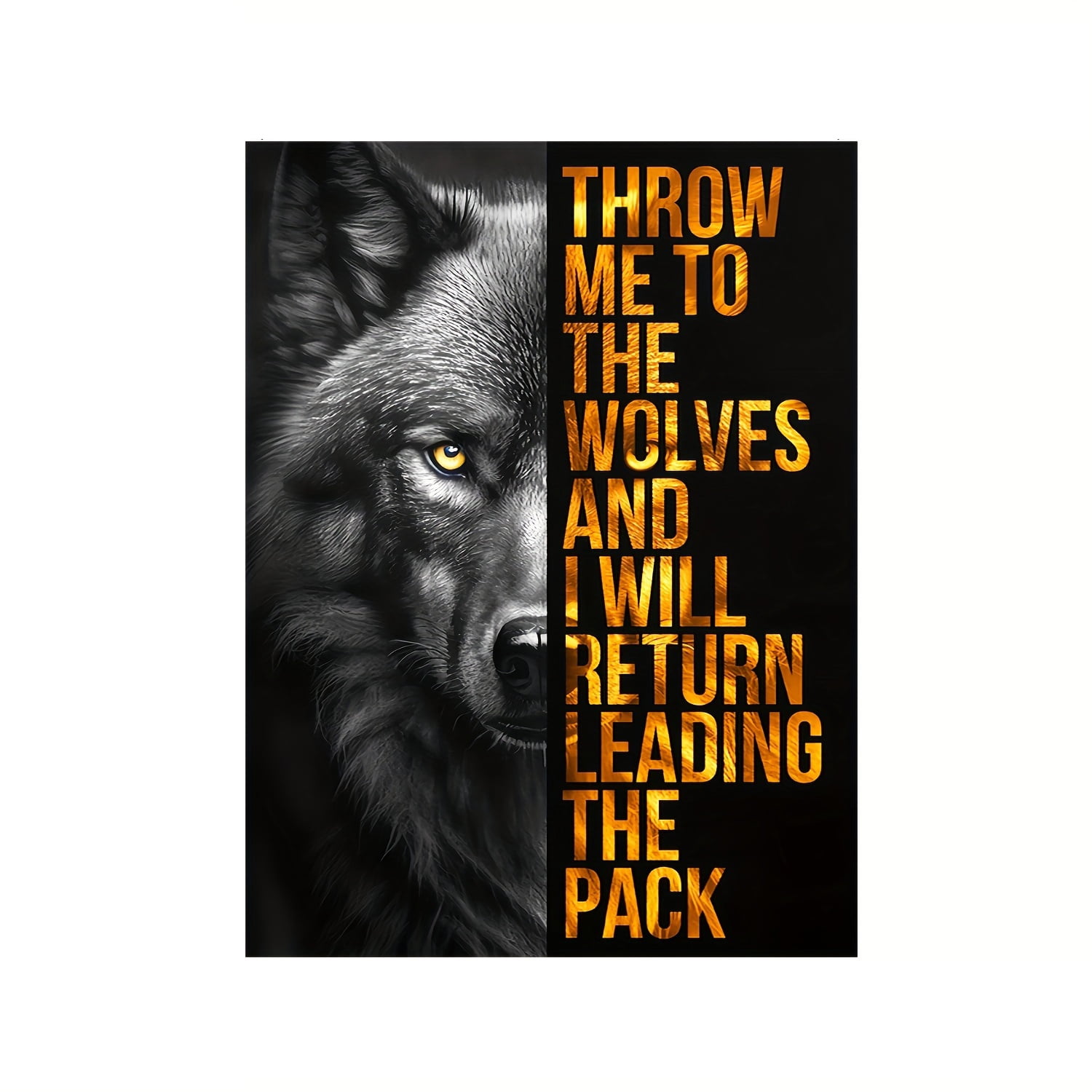 1 Canvas Painting with Wood Frame, Motivational Wolf Canvas Art Print ...