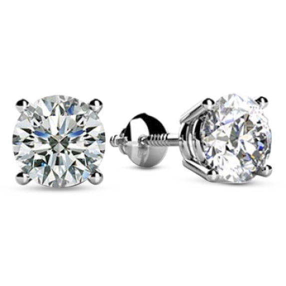 1 Carat 14K Rose Gold LAB GROWN Solitaire Diamond Stud Earrings for ...