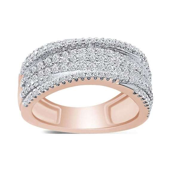 1 Carat CT.t.w White Natural Round Cut Diamond Mens Micro Pave ...