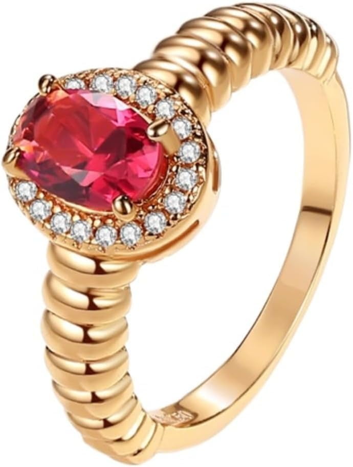 1 Carat Created Red Ruby Rings for Women Halo Engagement Rings for ...