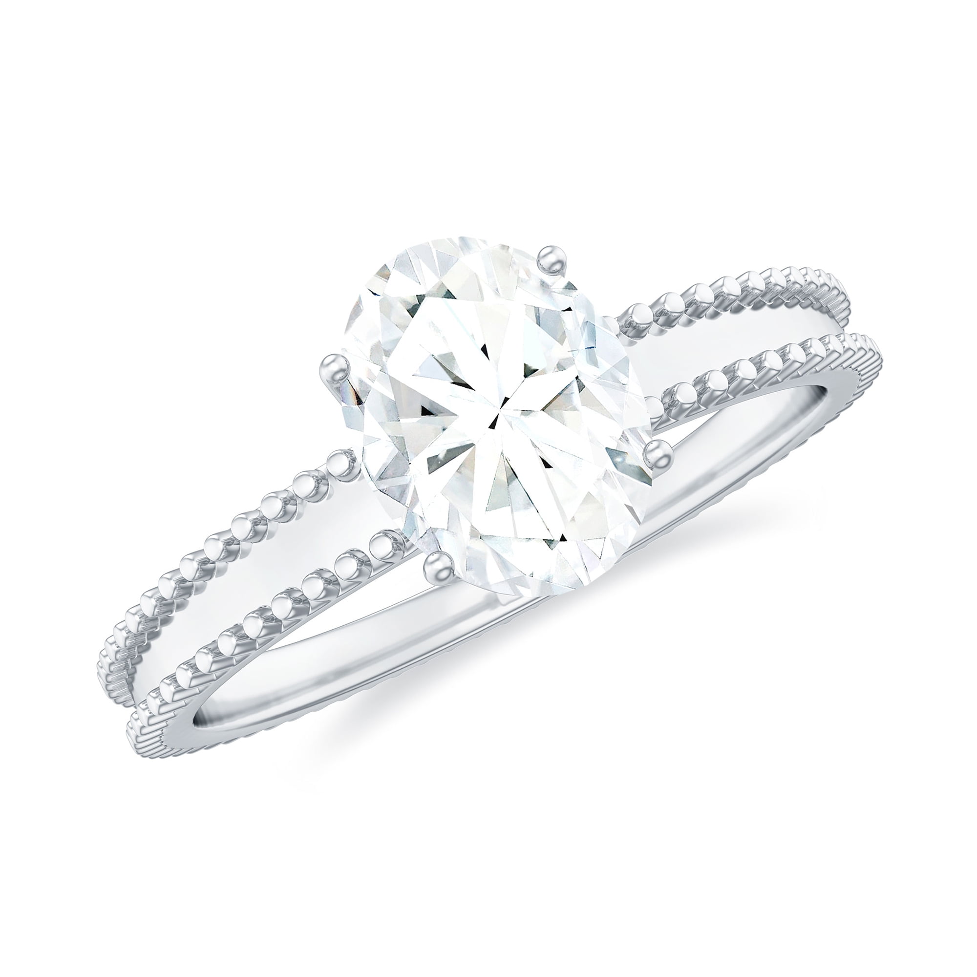 Rosec Jewels 1 Carat Diamond Engagement Ring (6x8mm Lab Grown Diamond ...