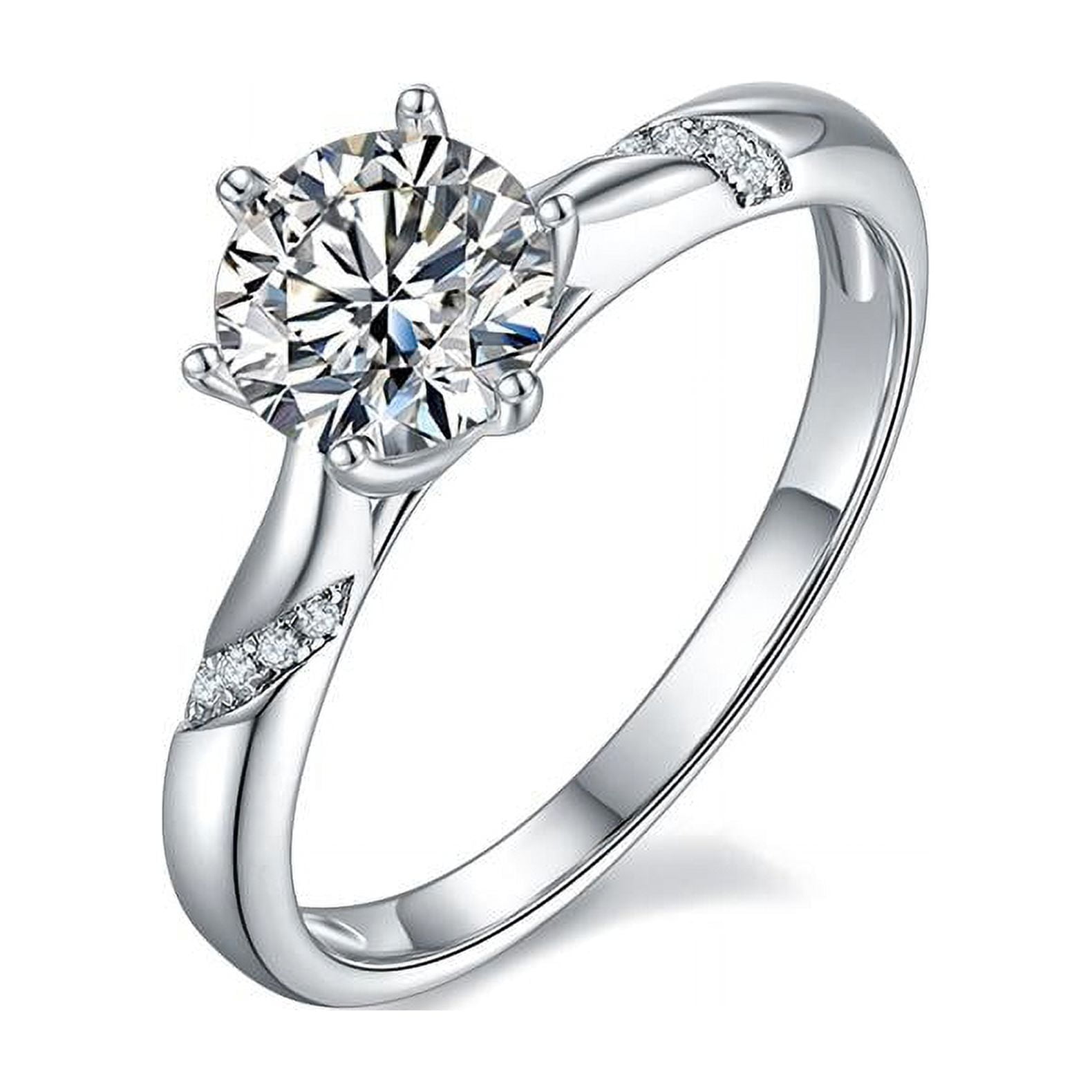1 Carat Diamond Infinity Round Cut Moissanite Engagement Ring In 18K ...