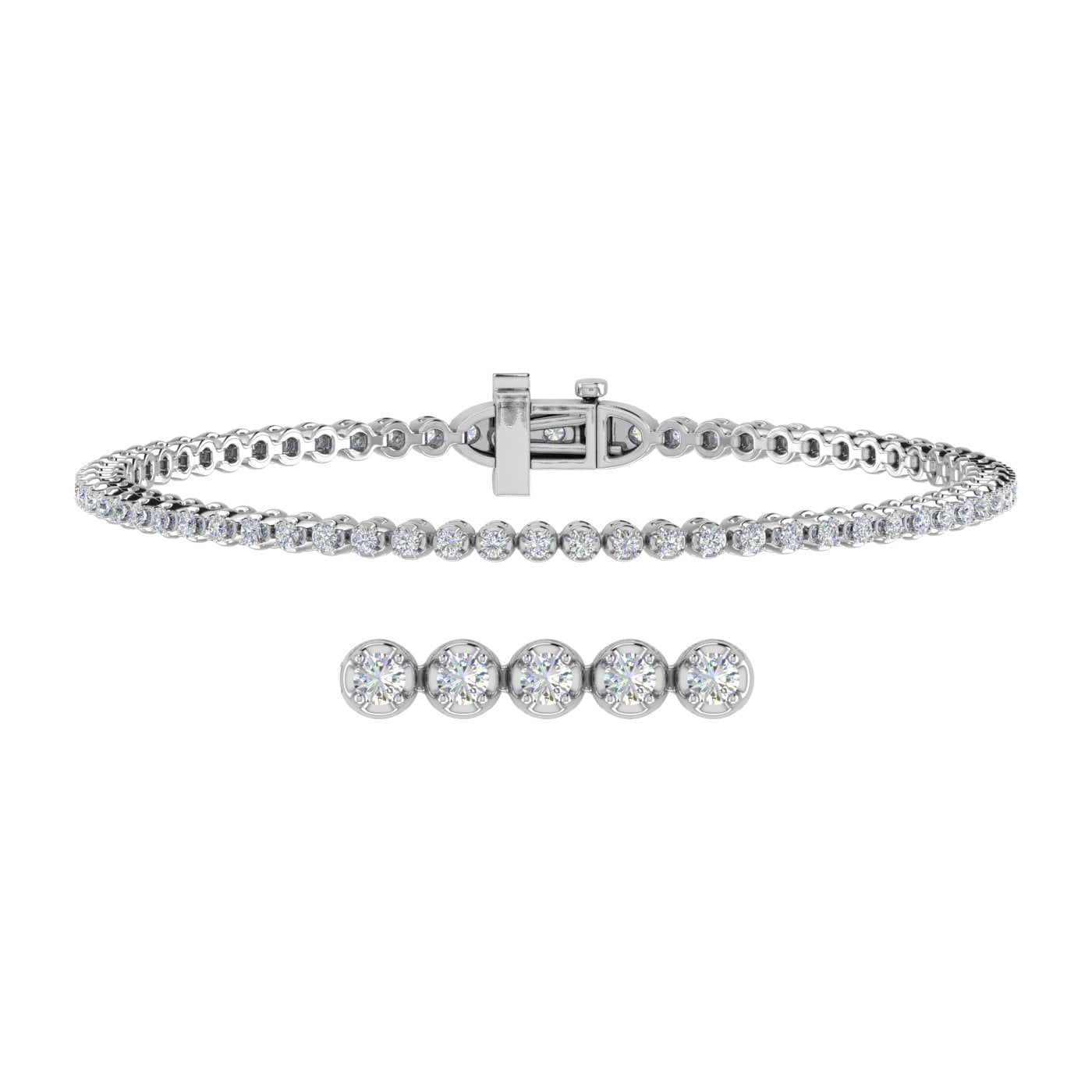 1 Carat Diamond Tennis Bracelet in 14K White Gold (7 Inch) (I1-I2 Clarity) - Walmart.com