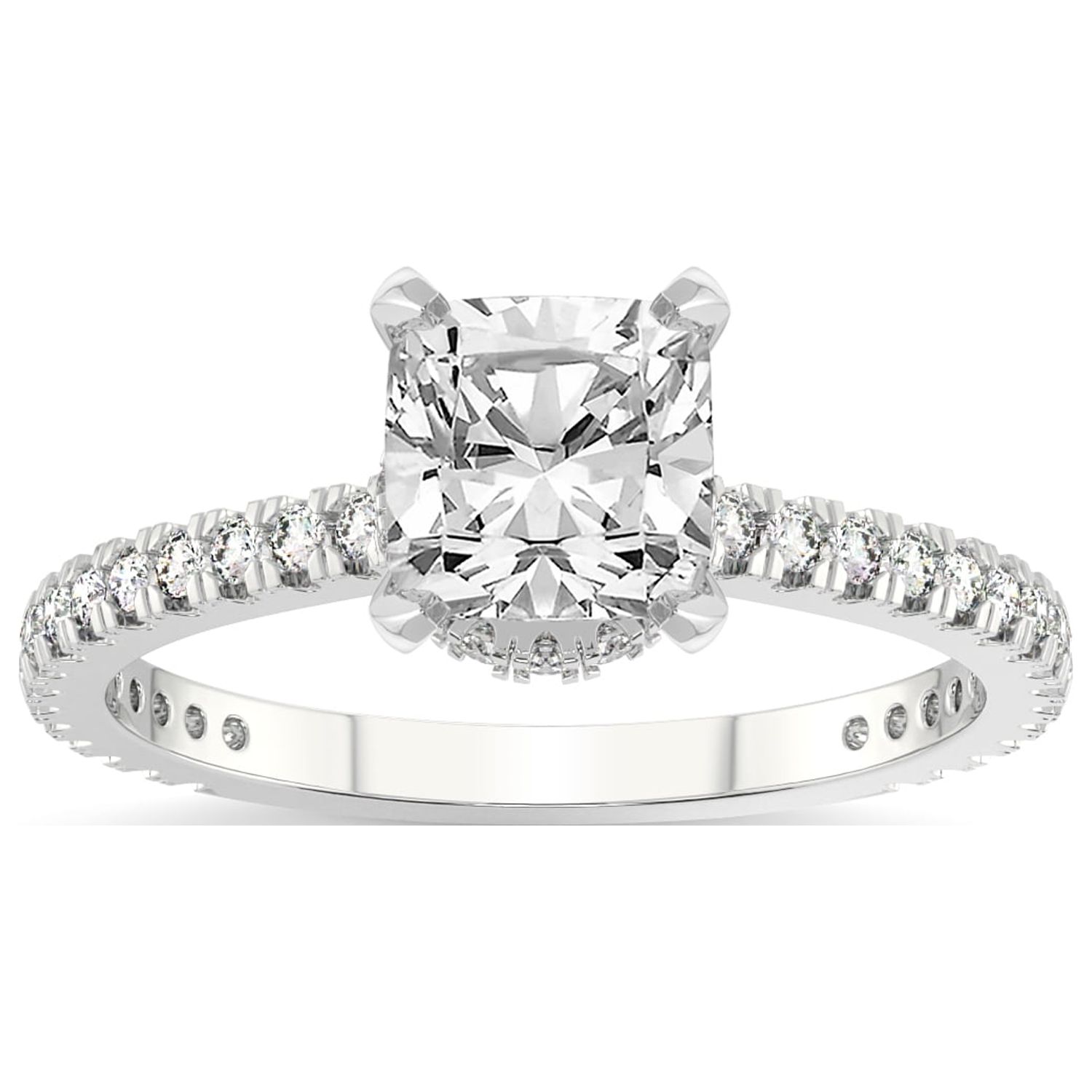 SuperJeweler 1 Carat Lab Grown Halo Diamond Engagement Ring In 14K ...