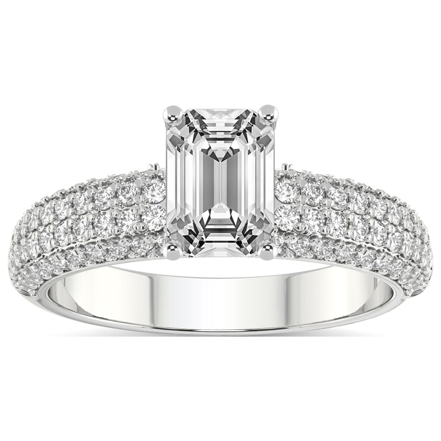 1 Carat IGI Certified Emerald Shape Lab Grown Diamond Engagement Ring ...