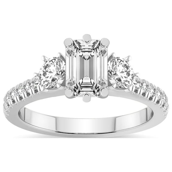 1 Carat IGI Certified Emerald Shape Lab Grown Diamond Engagement Ring ...