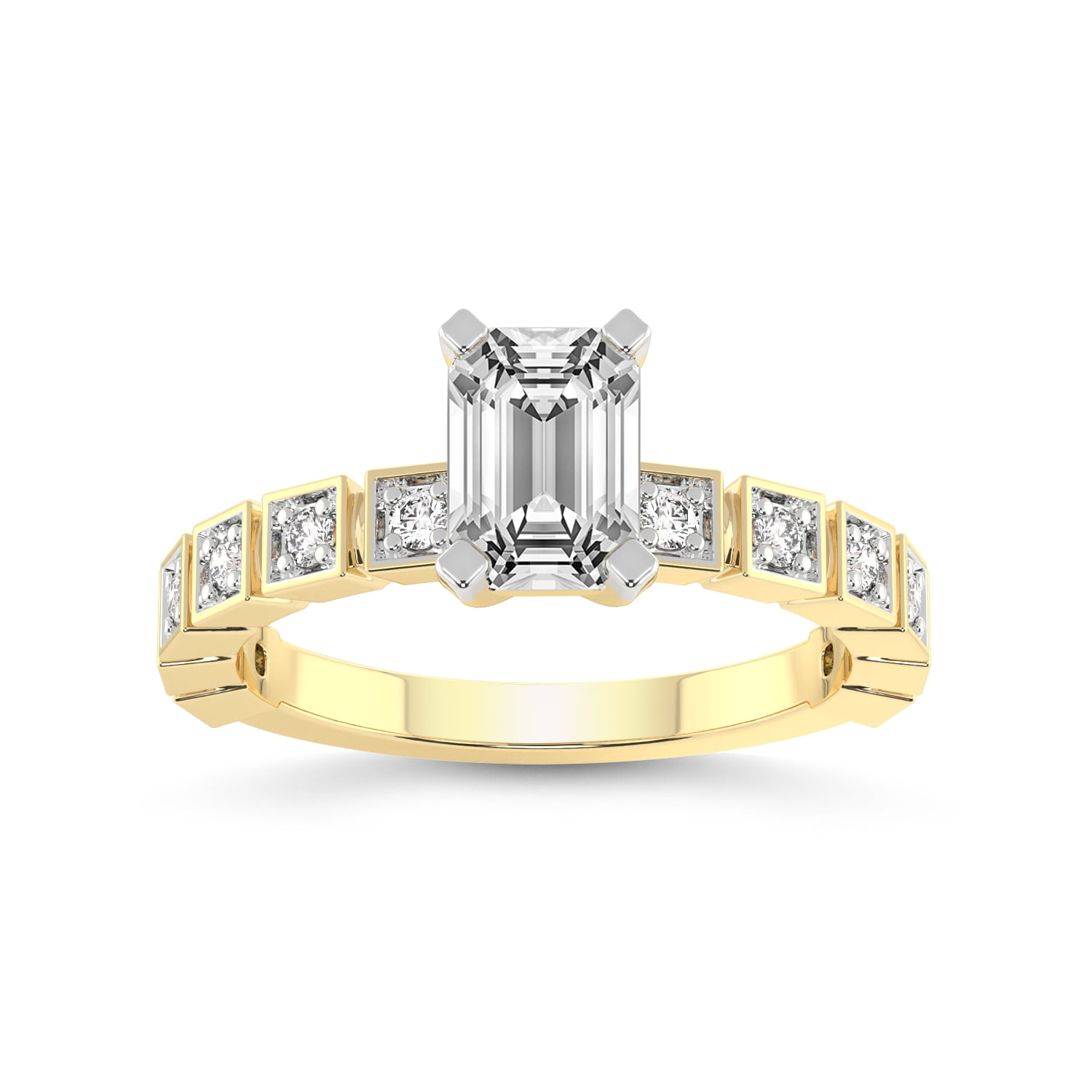 1 Carat IGI Certified Emerald Shape Lab Grown Diamond Engagement Ring ...