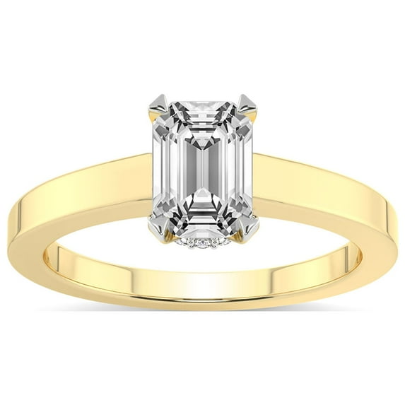 1 Carat IGI Certified Emerald Shape Lab Grown Diamond Engagement Ring ...