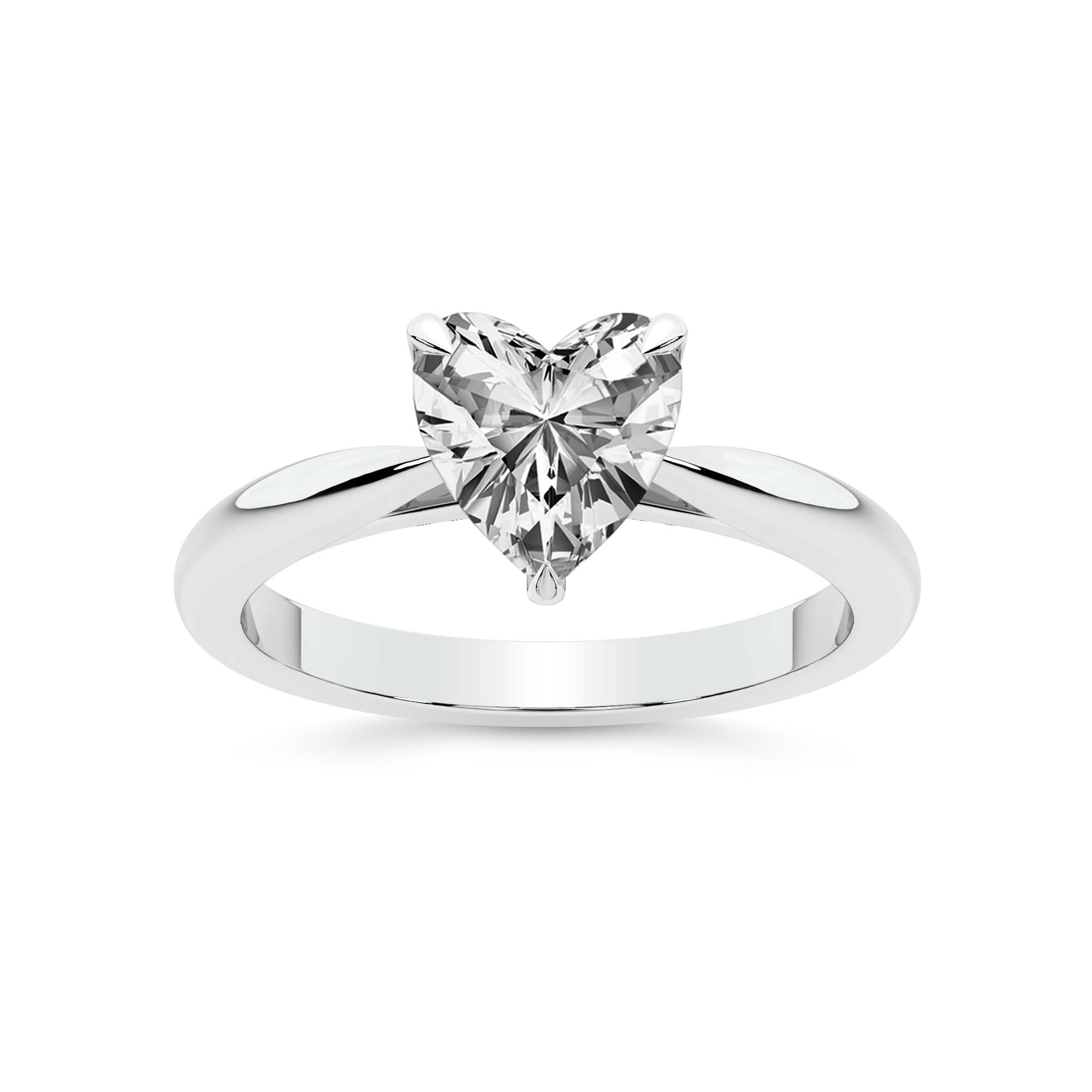 14k Yellow Gold Solitaire Heart Shape Diamond Engagement Ring 1 Carat ...