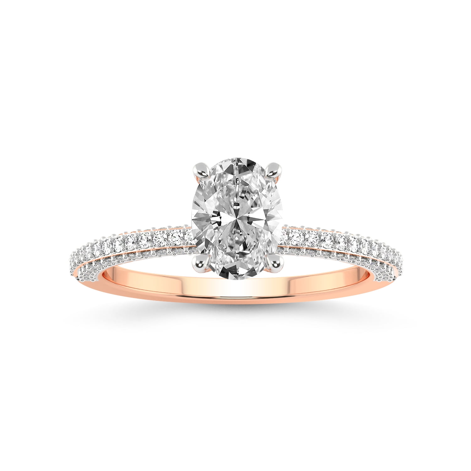 1 Carat IGI Certified Oval Shape Lab Grown Diamond Engagement Ring ...