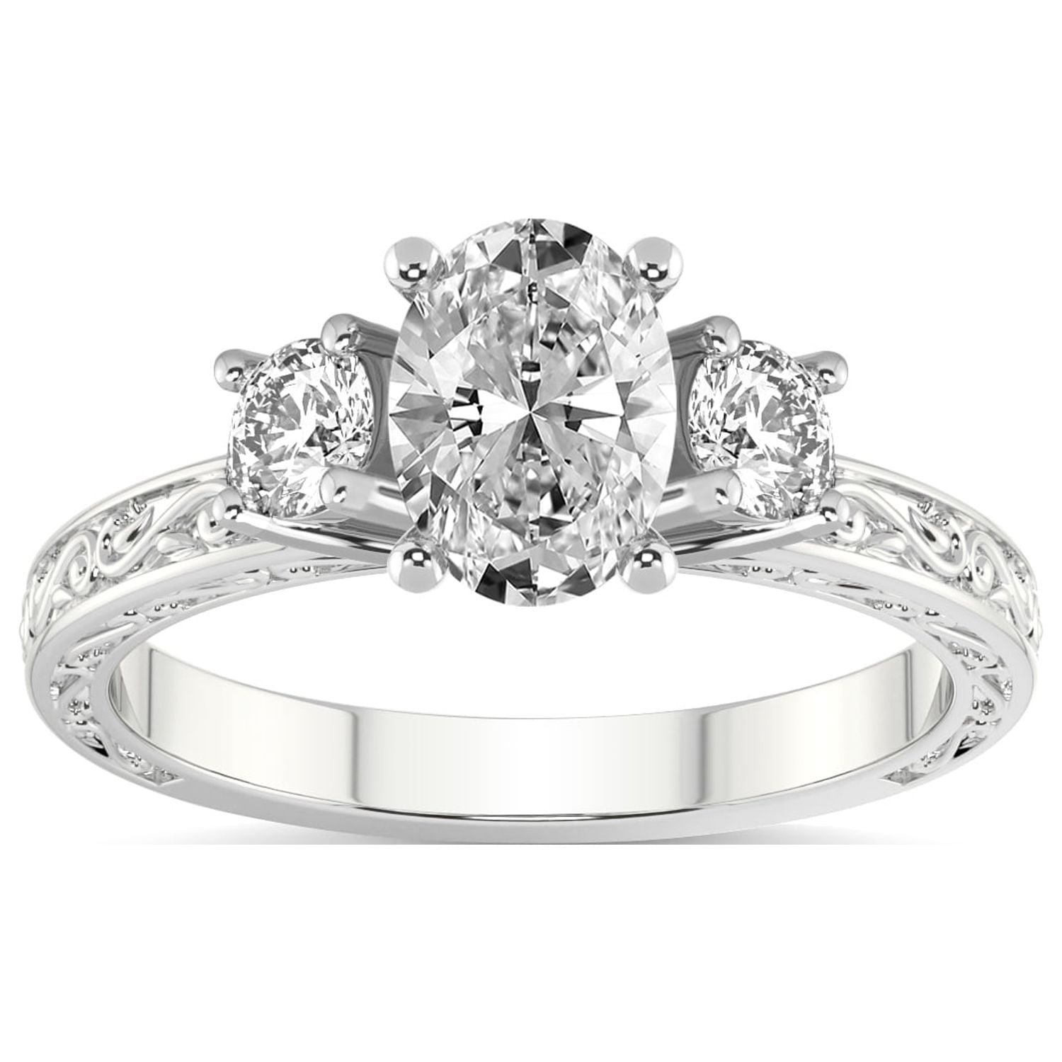 IGI Certified 1 Carat Oval Shape Lab Grown Diamond Engagement Ring ...