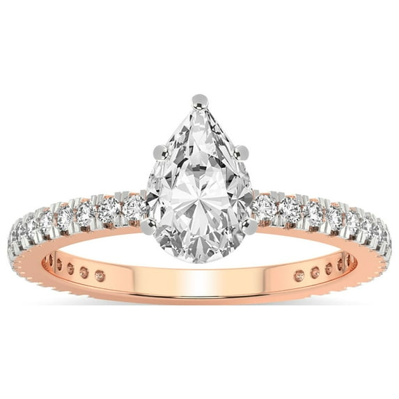 1 Carat IGI Certified Pear Shape Lab Grown Diamond Engagement Ring ...