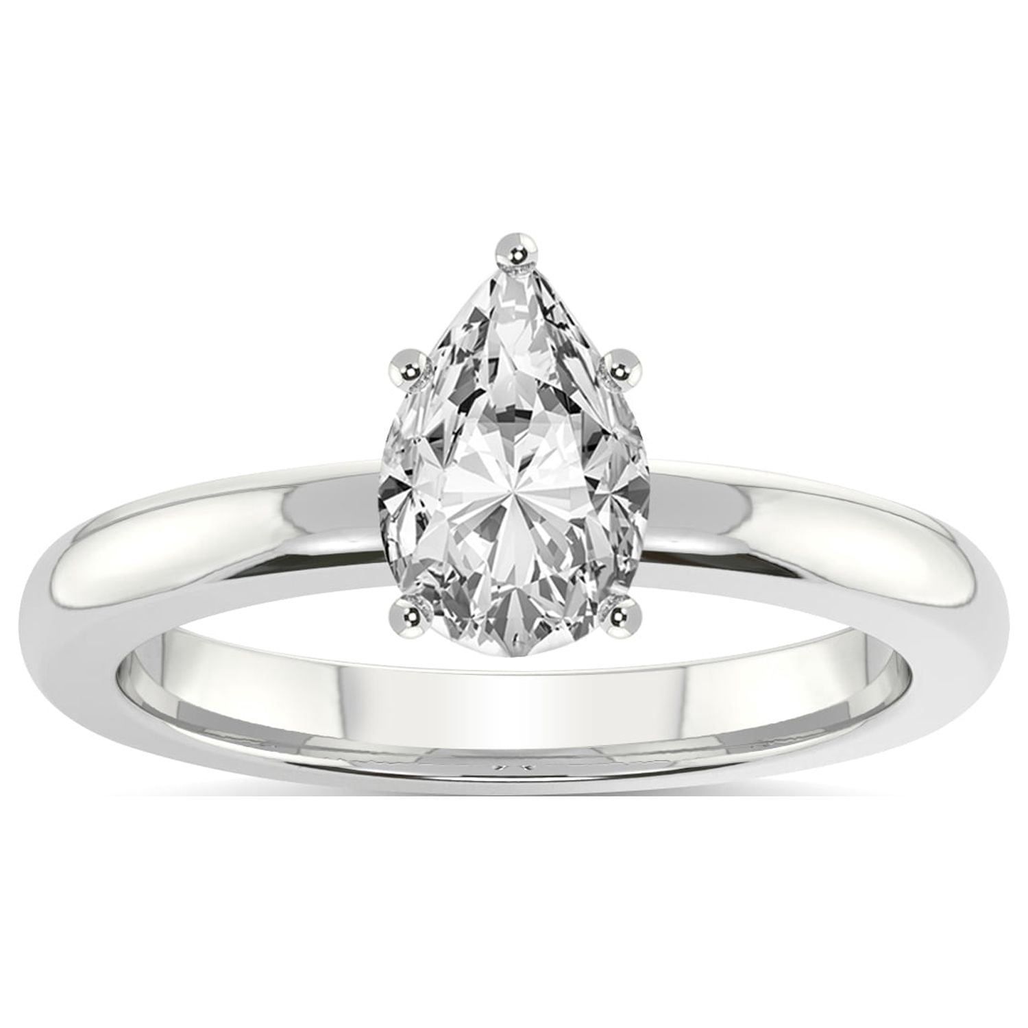 IGI Certified 1 Carat Pear Shape Lab Grown Diamond Engagement Ring ...