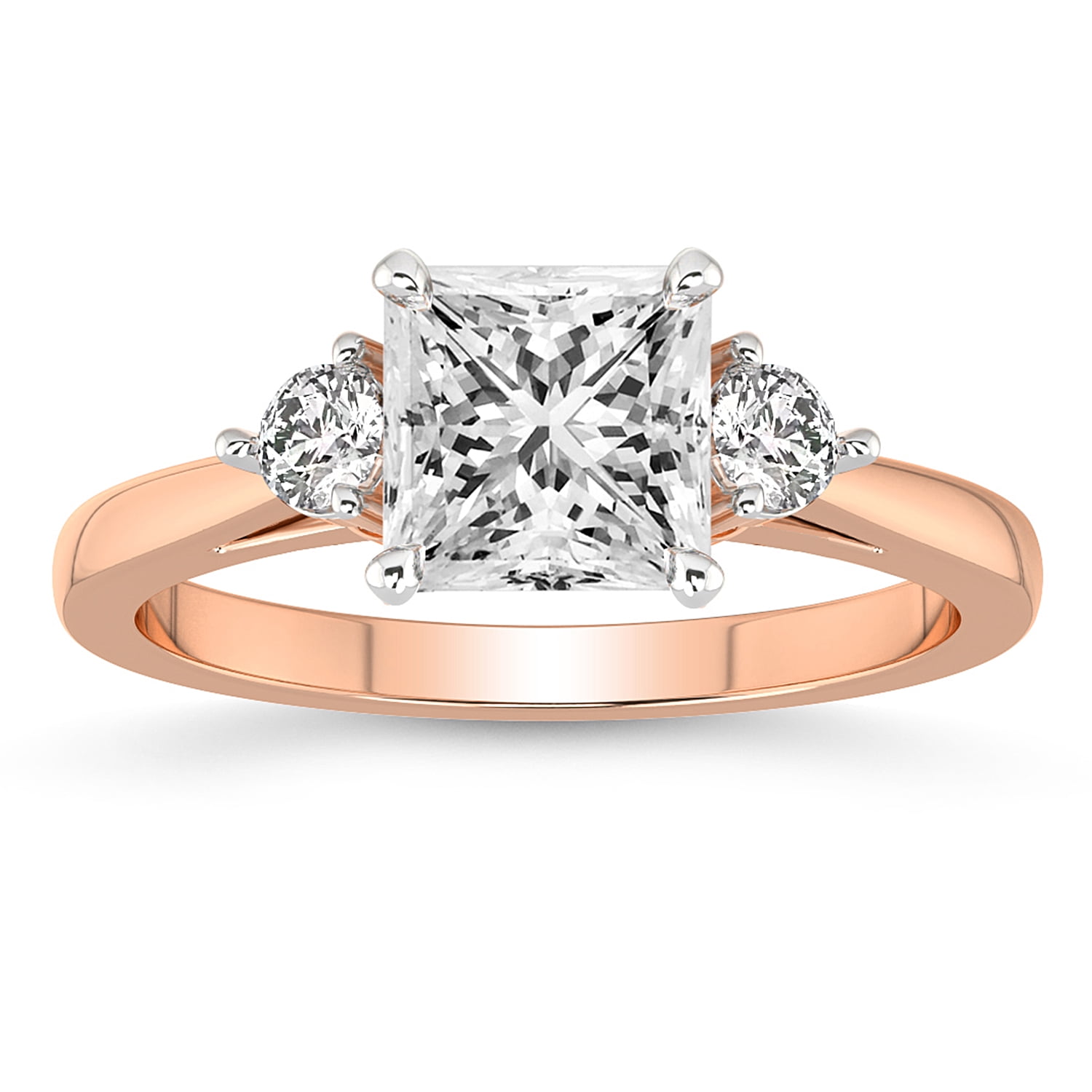 IGI Certified 1 Carat Princess Shape Lab Grown Diamond Engagement Ring ...