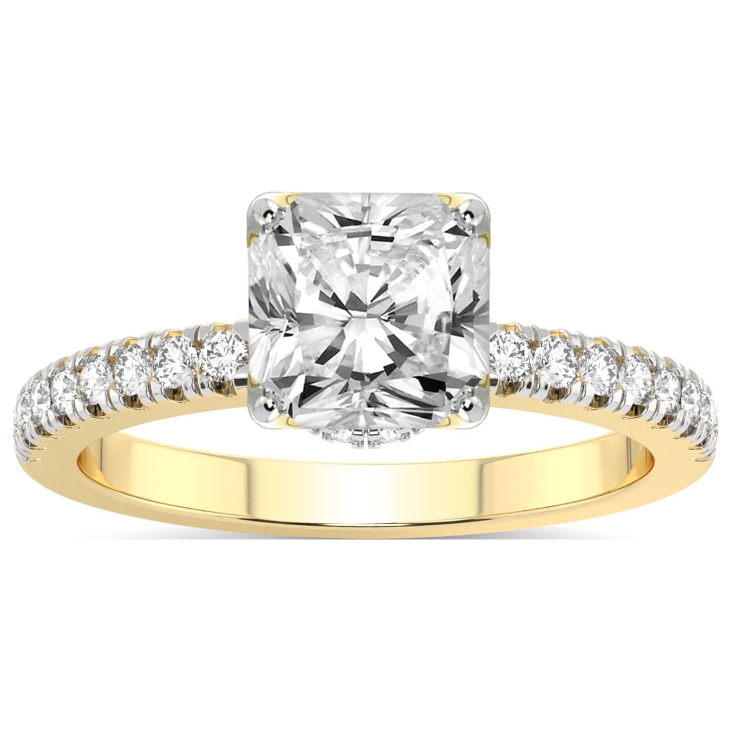 1 Carat IGI Certified Radiant Shape Lab Grown Diamond Engagement Ring | 14K Yellow Gold | Galen ...