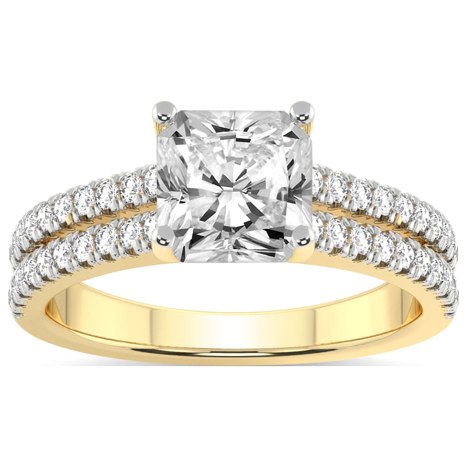 1 Carat IGI Certified Radiant Shape Lab Grown Diamond Engagement Ring | 14K Yellow Gold | Tosca ...