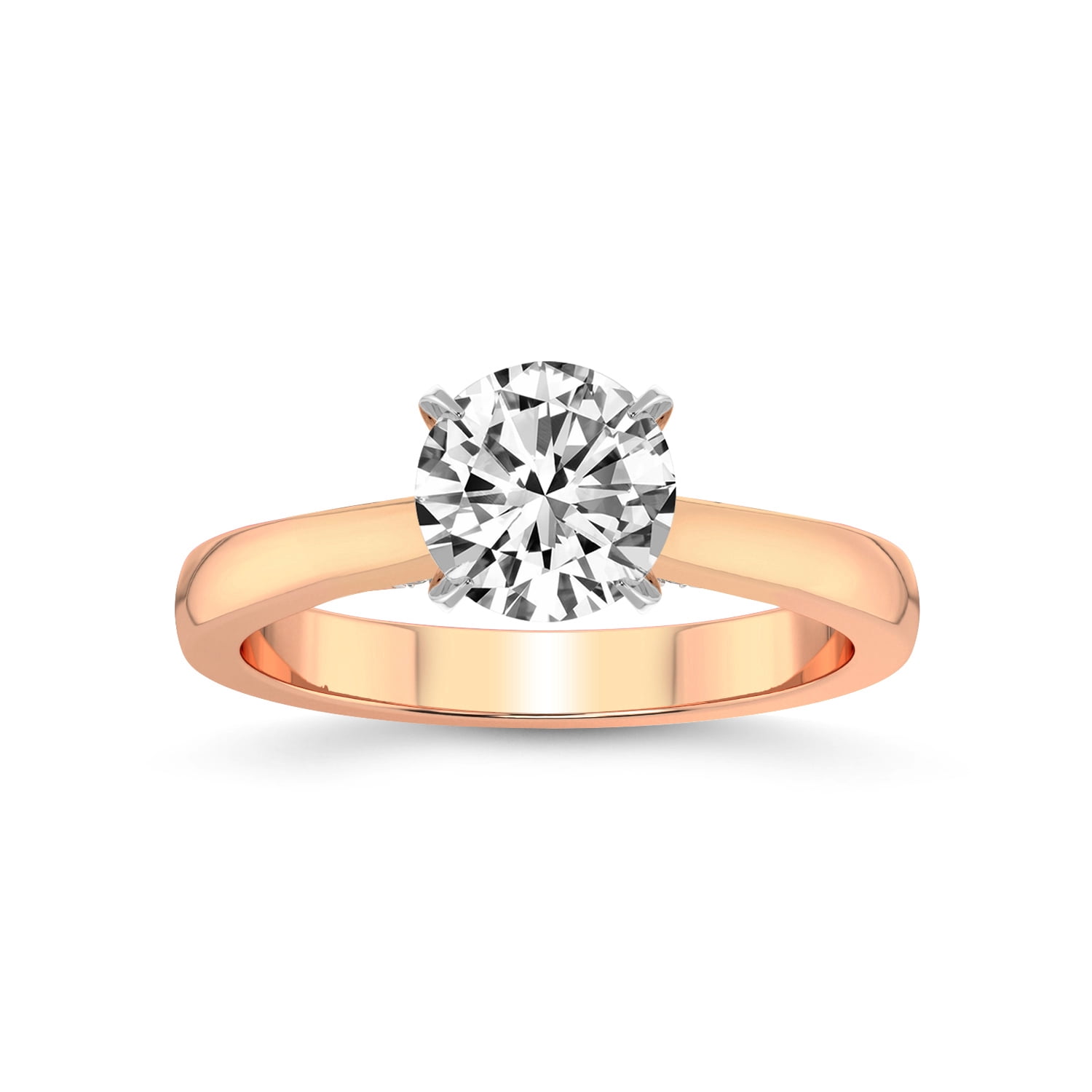 1 Carat IGI Certified Round Shape Lab Grown Diamond Engagement Ring ...