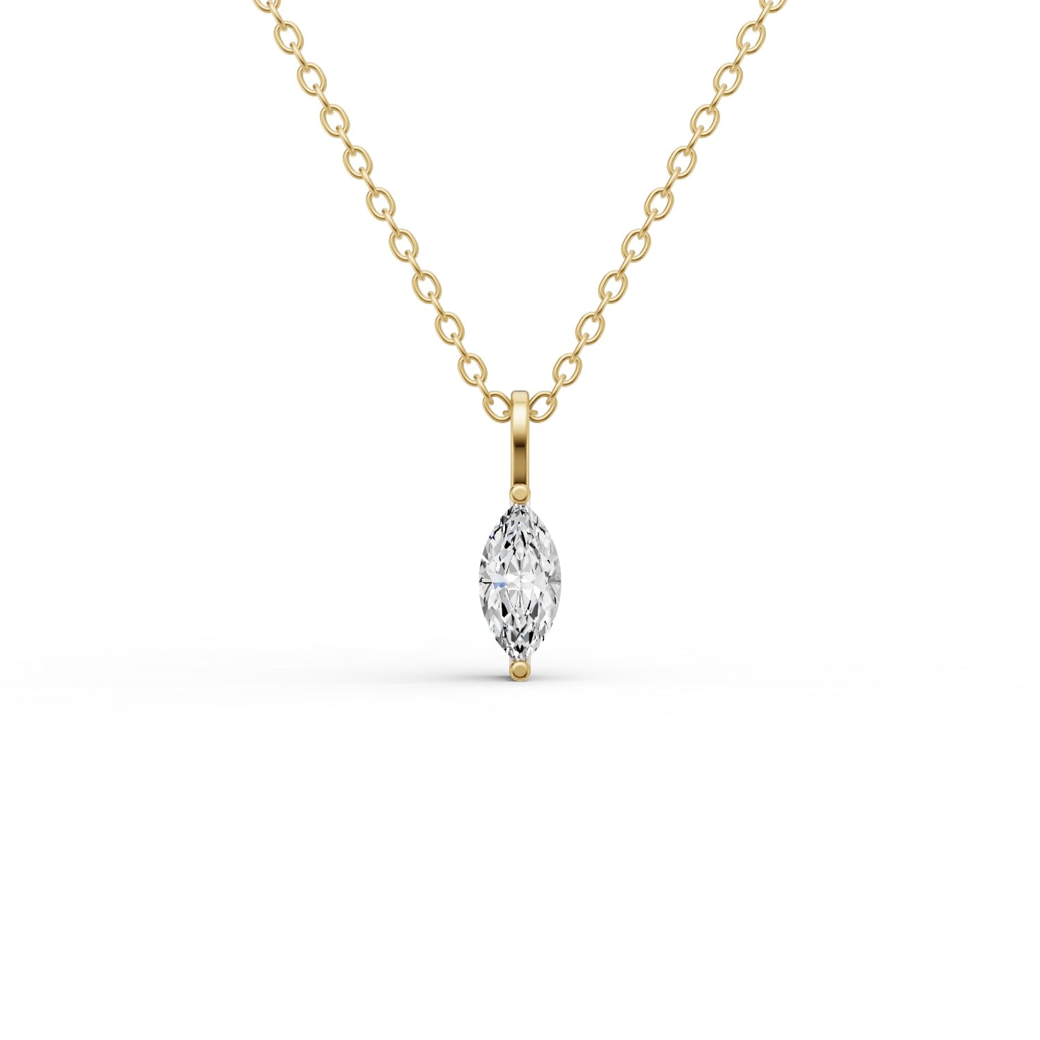 1 Carat Marquise Shape Lab Grown Diamond Solitaire Pendant With Bail ...