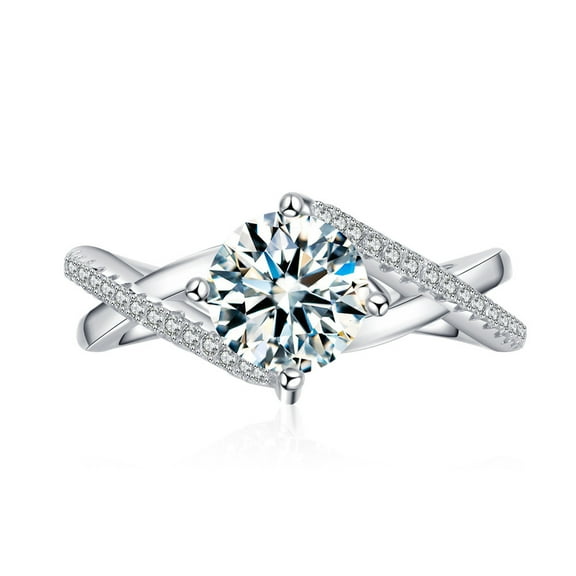 1 Carat Moissanite Rings for Women D Color VVS1 S925 Sterling Silver ...