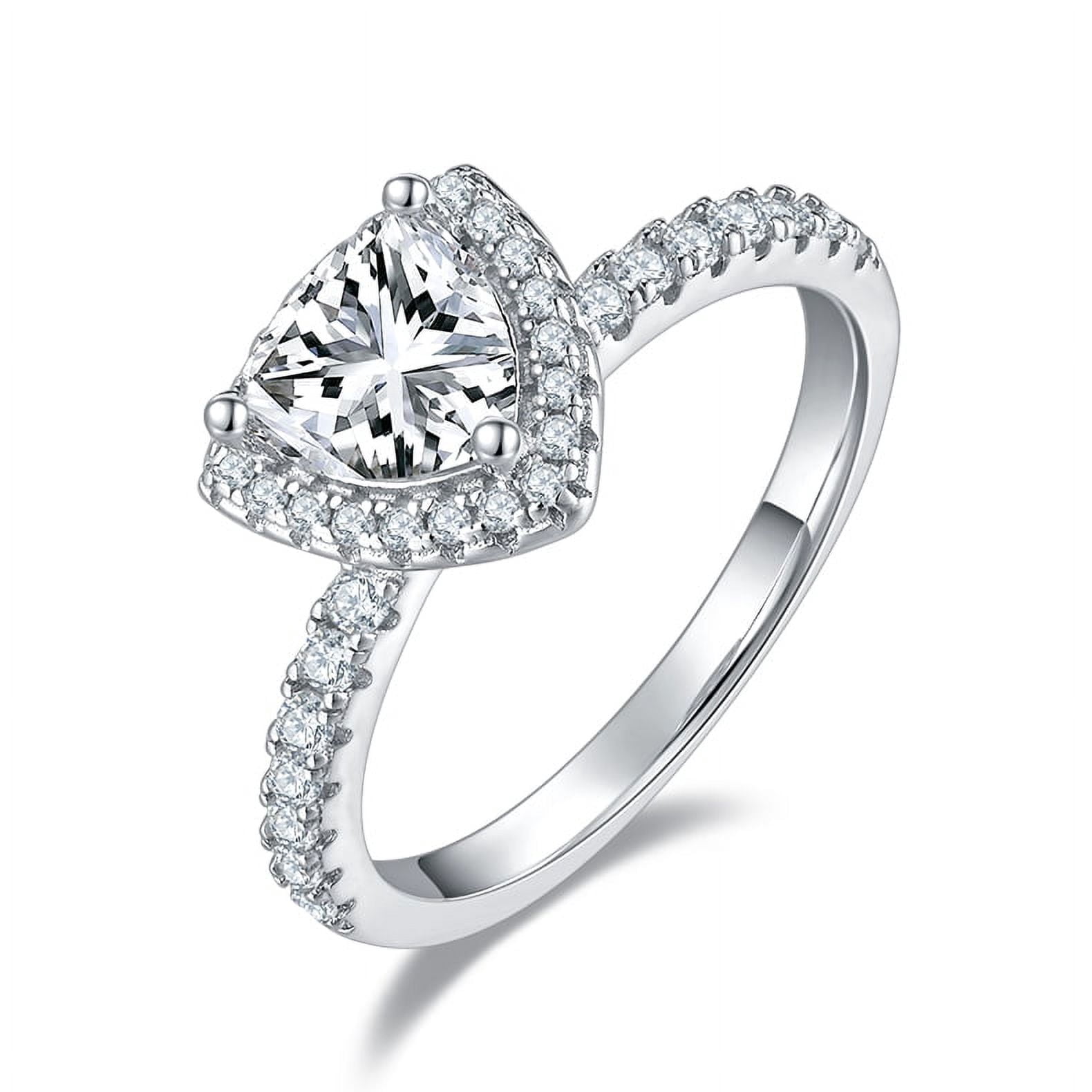 1 Carat Moissanite Pave Prong Set Diamond Engagement Ring In 18K White ...
