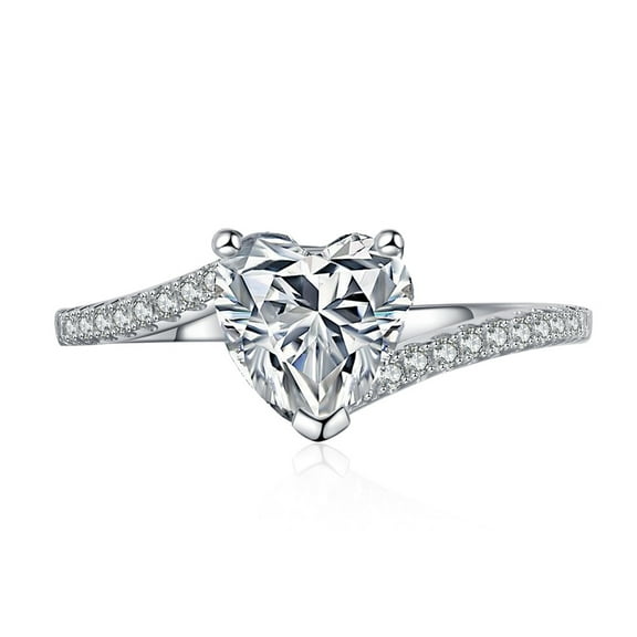 1 Carat Moissanite Rings for Women D Color VVS1 S925 Sterling Silver ...
