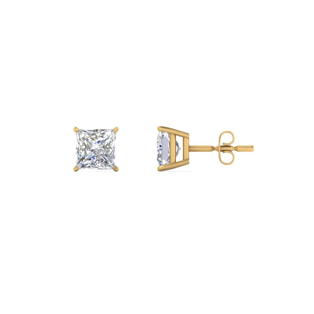 1 Carat Princess Cut Diamond Basket Stud Earring - Fascinating Diamonds ...
