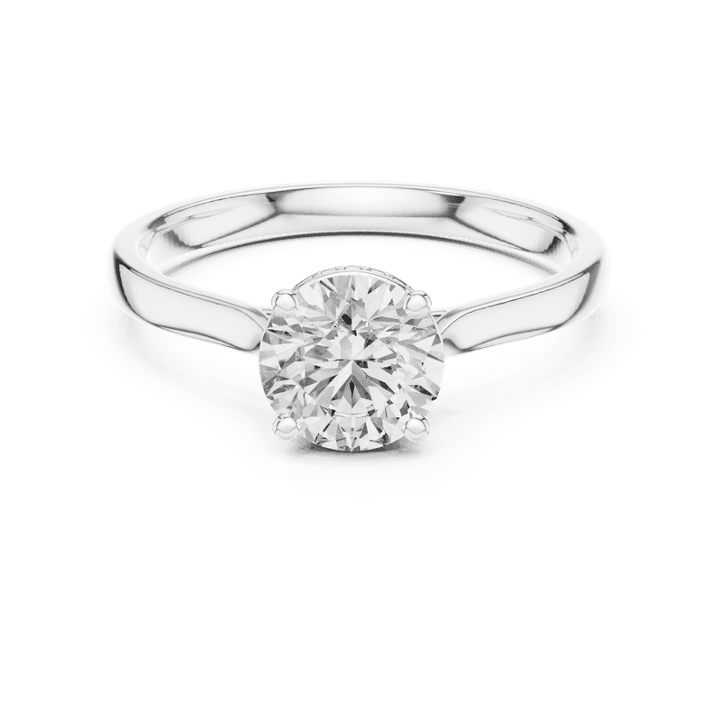 1 Carat Round Brilliant Cut Moissanite Diamond Solitaire Engagement ...