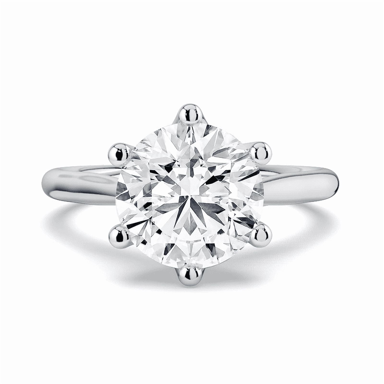 1 Carat Round Cut Solitaire 6 Prong Engagement Ring Lab Grown Diamond ...