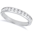 1 Carat (ctw) Platinum Round Diamond Ladies Channel Set Half-Way Semi ...
