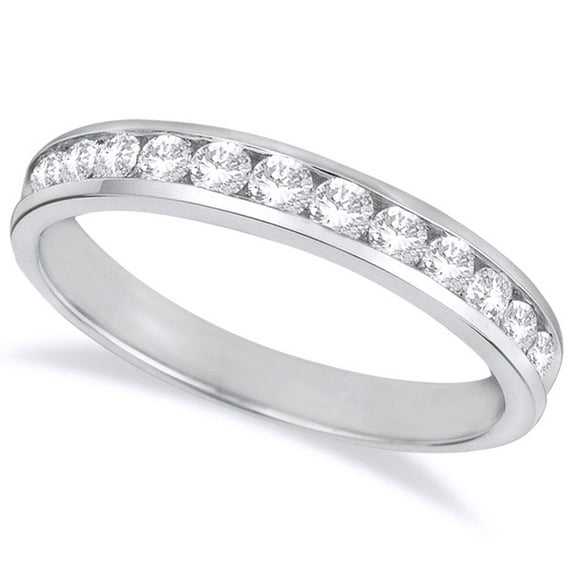 1 Carat (ctw) Platinum Round Diamond Ladies Channel Set Half-Way Semi ...
