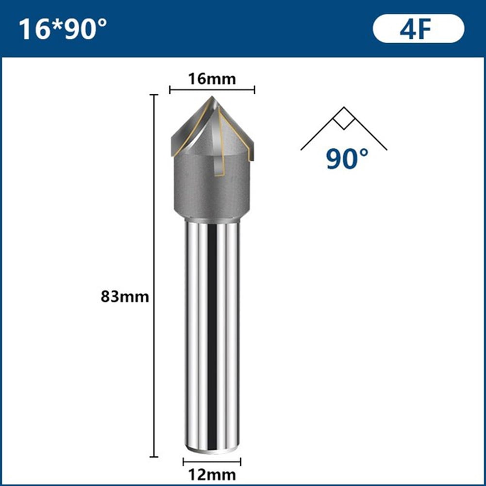1*Chamfer Drill Bit 16-25mm 60° 90° Chamfering Cutter Drill Bits W/4 ...