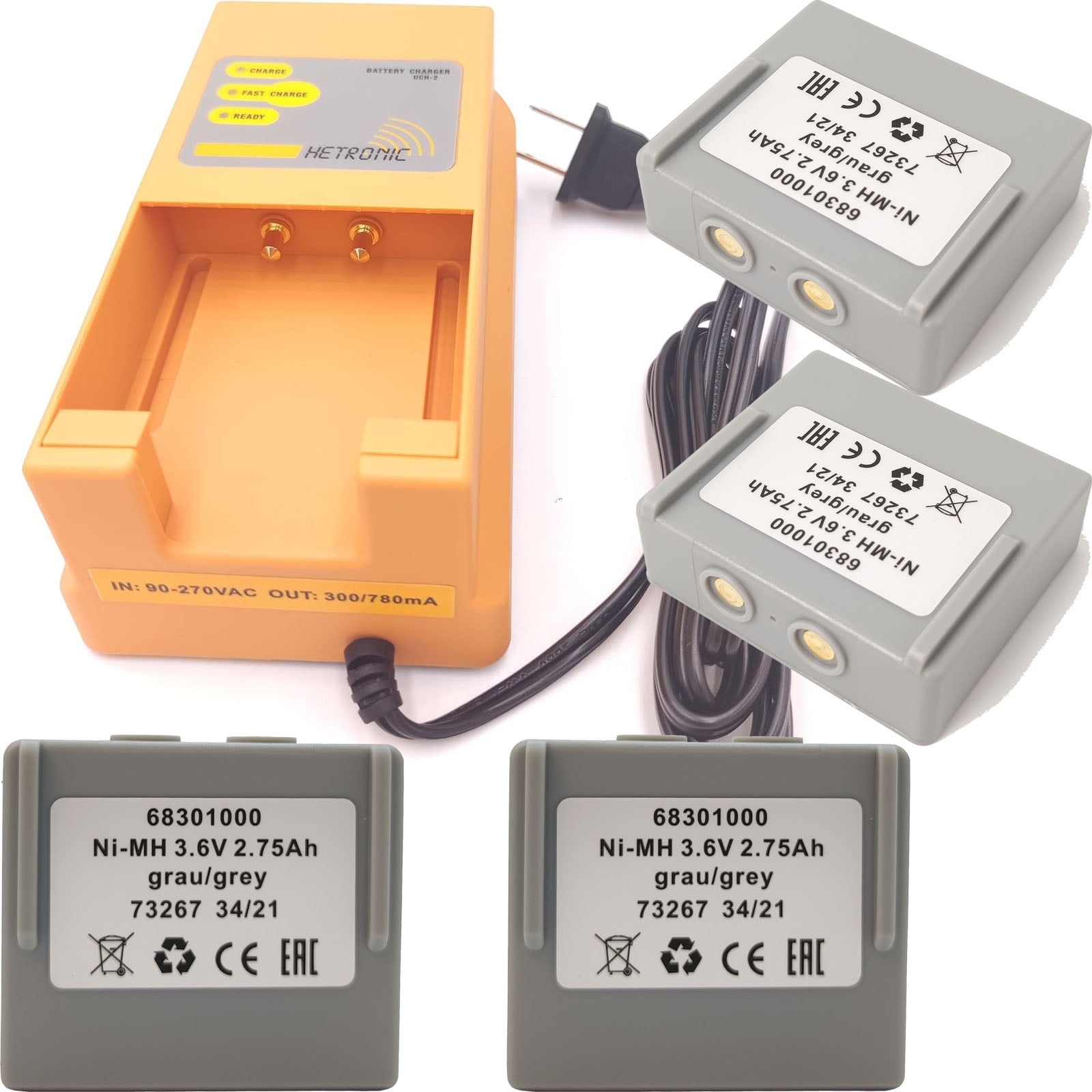 1* Charger with 4* Battery~for Hetronic UCH-2 Battery Charger UCH2 ...