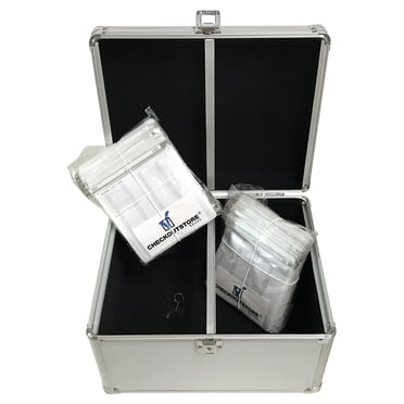 CheckOutStore Silver Aluminum 7" 45 RPM Record Storage Box (Holds 100 ...