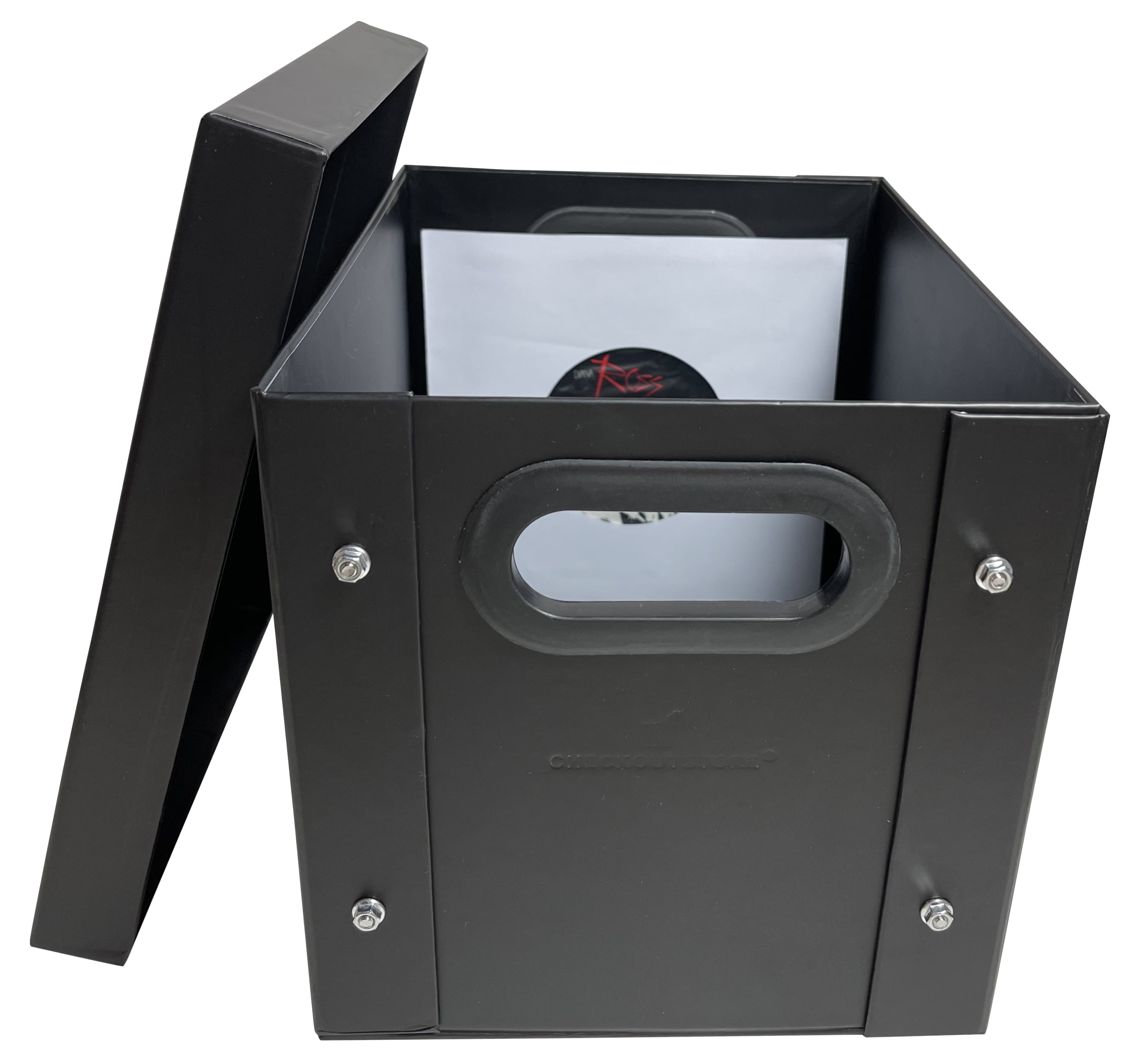CheckOutStore Black 7" 45 RPM Cardboard Record Storage Box Holder ...