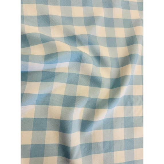 1" Checkered Gingham PolyPoplin Fabric by The Yard - 60 Inch Wide for ...