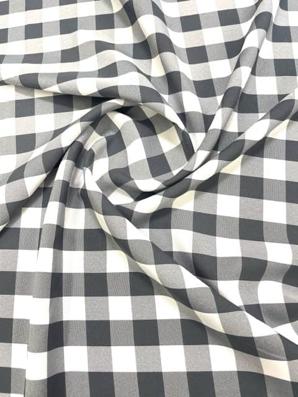 1" Checkered Gingham PolyPoplin Fabric by The Yard - 60 Inch Wide for ...