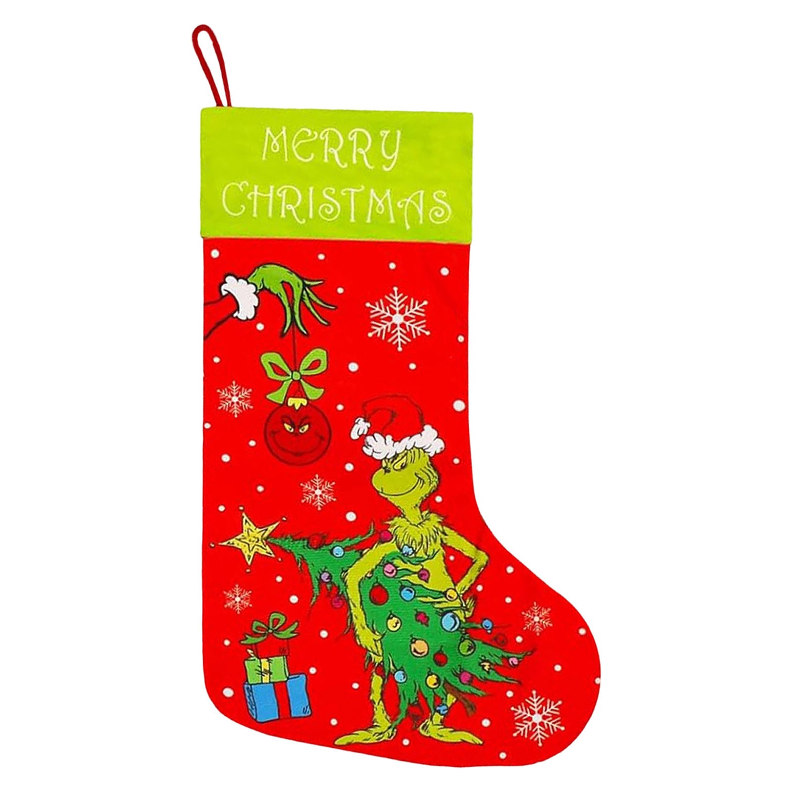 1 Christmas Stocking,Grinch Christmas Stocking Ornament 46*28Cm ...