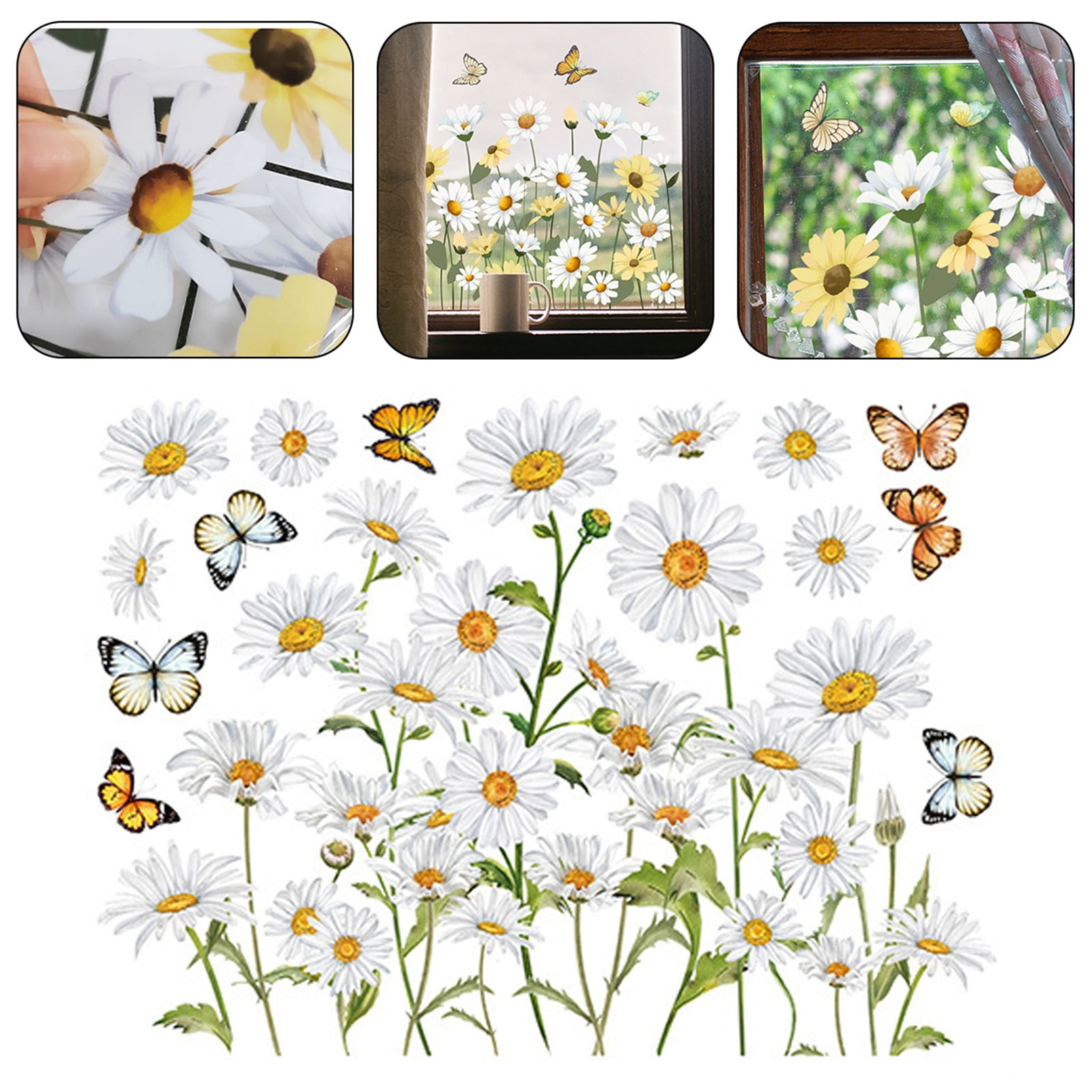 1 Clearance! Colorful Floral Bouquet Window Flower Window Clings ...